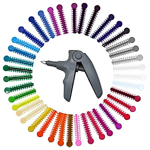 Orthodontic Ligature Ties Kit - 1040 Multi-Color Rubber Bands with Orthodontic Ligature Gun for Braces - Complete Tool Set for Dental Braces and Orthodontic Procedures