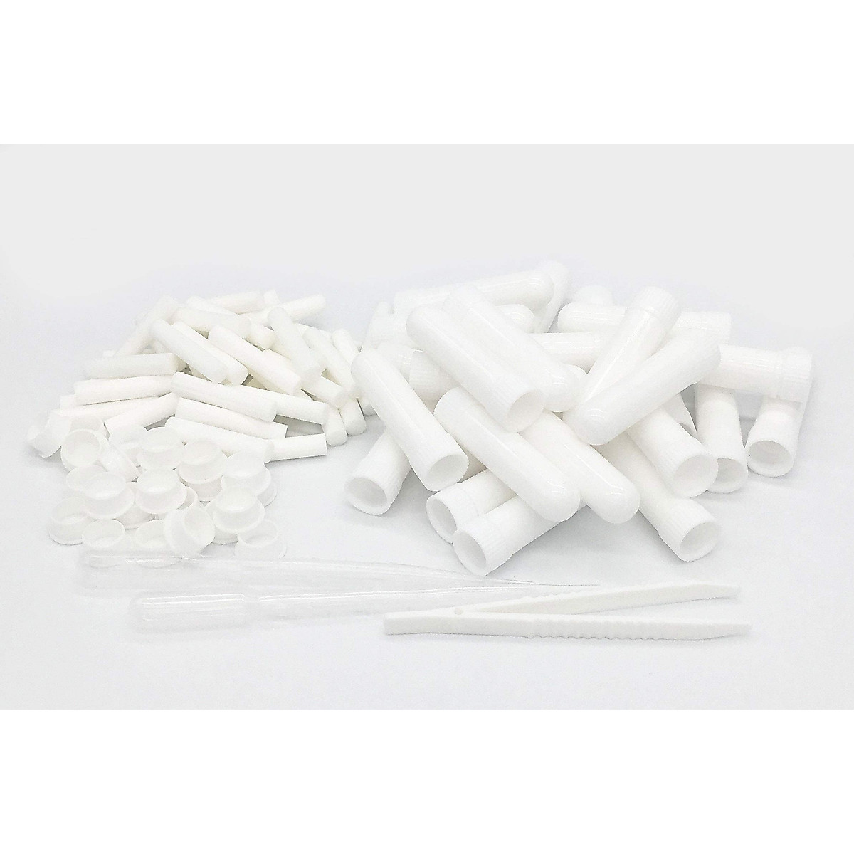 zison Essential Oil Aromatherapy Blank Nasal Inhaler Tubes (Including 24 Complete Sticks + Including 12 Extra Stick +2 Polyethylene Pipette Droppers +1Plastic Tweezers)
