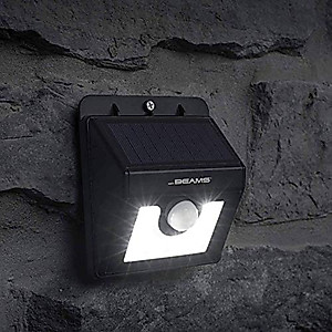 Beams Solar Wedge 8 LED 100 Lumen Outdoor Security Motion Sensor Wall Light, 4-Pack, Black