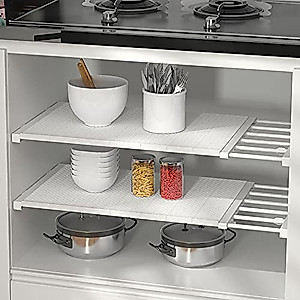 HabiWell Scalable Closet Storage Shelf Wall Mounted Kitchen Rack Space Saving Wardrobe Decorative White Adjustable Organizer Shelves Cabinet Holders (Length: 28.74-47.24 inch Width: 16.53 inch)