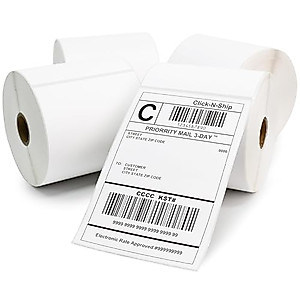L LIKED 4 Rolls 4" x 6" Direct Blank Thermal Shipping Labels with 450 Labels/Roll - Compatible with Zebra 2844 ZP-450 ZP-500 ZP-505 (4 Rolls - 1800 Labels)