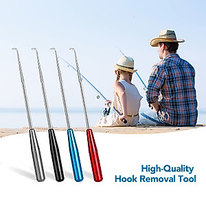 4PCS Fish Hook Remover Fishing Hook Remover, Fishing Hook Quick Removal Device Space Aluminum Magnetic Handle Fish Hook Removal Tool, Fish Hook Disconnect Device for Fishing, Hook Removal Tool Fishing