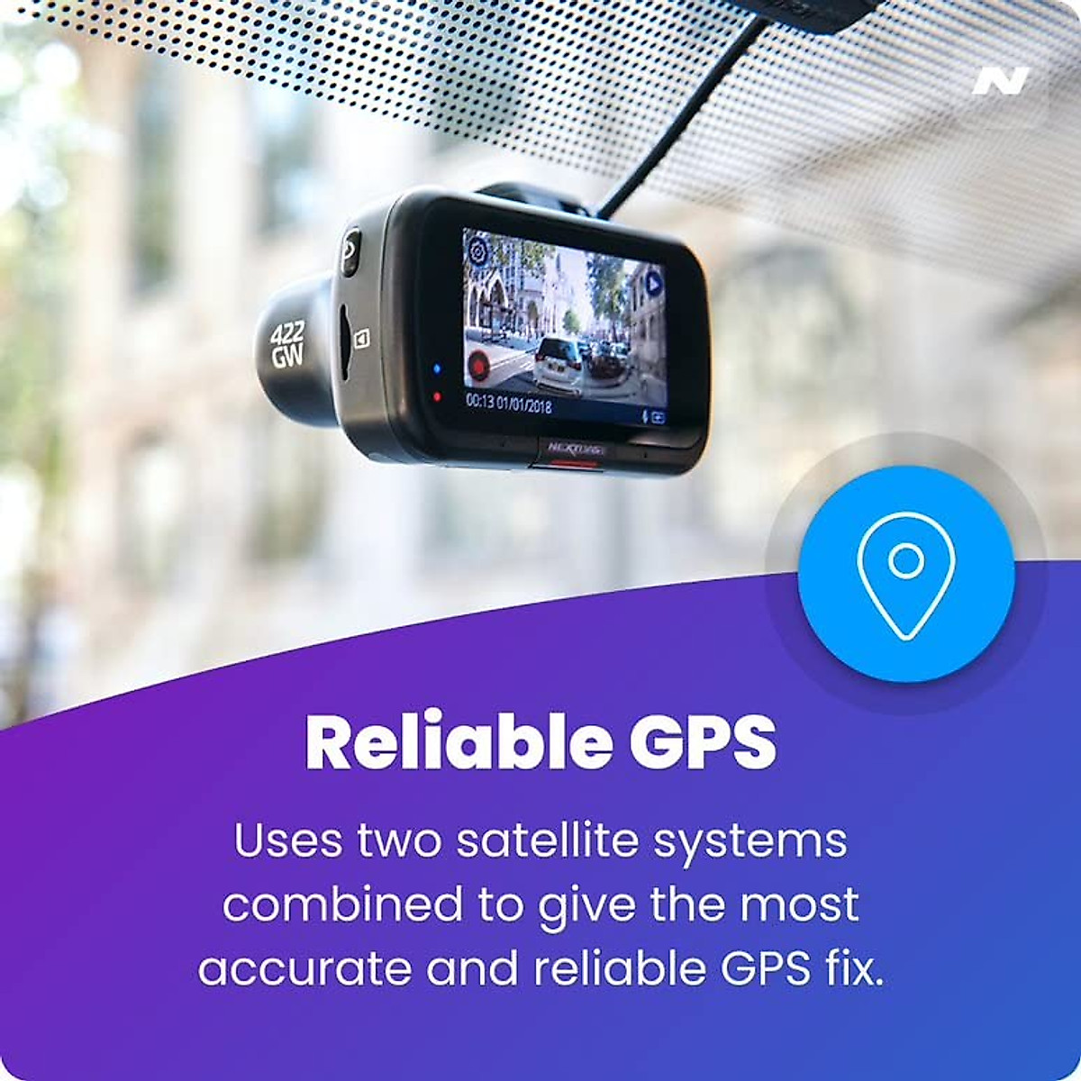 Nextbase 422GW Dash Cam - 1440p HD Recording in Car Camera - Wi-fi GPS Bluetooth Alexa Enabled - Parking Mode - Night Vision - Loop Recording - Automatic Power and Crash Detection