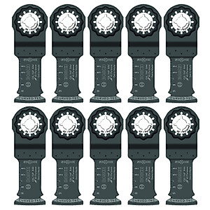 BOSCH OSL114F-10 10-Pack 1-1/4 In. Starlock Oscillating Multi Tool All Purpose Bi-Metal Plunge Cut Blades for Applications in Wood, Wood with Nails, Drywall, PVC, Metal (Nails and Staples)