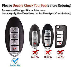 COMPONALL for Nissan Key Fob Cover, Key Fob Case for Nissan Altima Sentra Maxima Rogue Armada Pathfinder Infiniti Premium Soft TPU Full Cover Protection Smart Remote Keyless(for 4 Button only),Silver