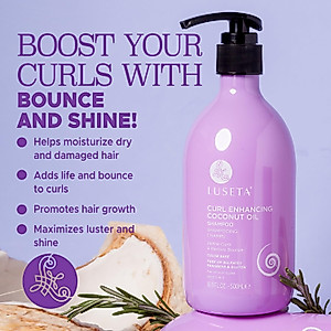 Luseta Curl Enhancing Shampoo Nourishing and Moisturizing for Curly Hair, Repair Damaged Hair, Restore Bounce 16.9 Oz, Gluten Free, Sulfate Free