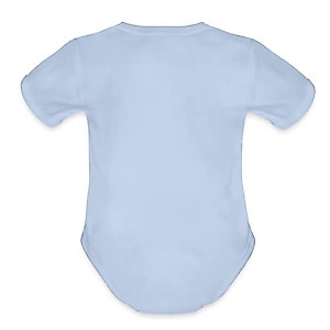 Spreadshirt Custom Baby Gifts Add Your Own Text or Image Personalised Organic Short Sleeve Baby Bodysuit, Newborn, Sky