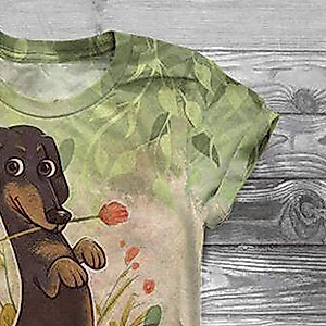 Women's T-Shirt Short Sleeve O-Neck Animal Printed Blouse Tops Summer Graphic Tee Tops