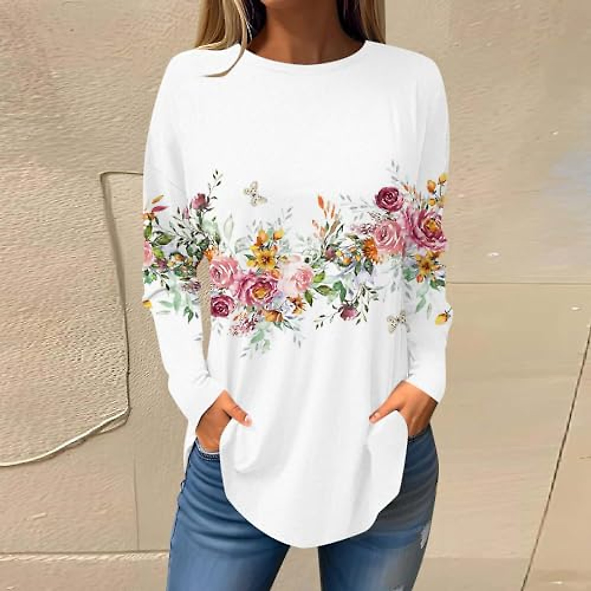Womens Graphic Shirts Y2k Long Sleeve Tops Crewneck Sweatshirts Dressy Casual Fall Shirts Comfy Blouses Pullovers Holiday Deals Lightning Deals of Today My Recent Orders Placed by Me