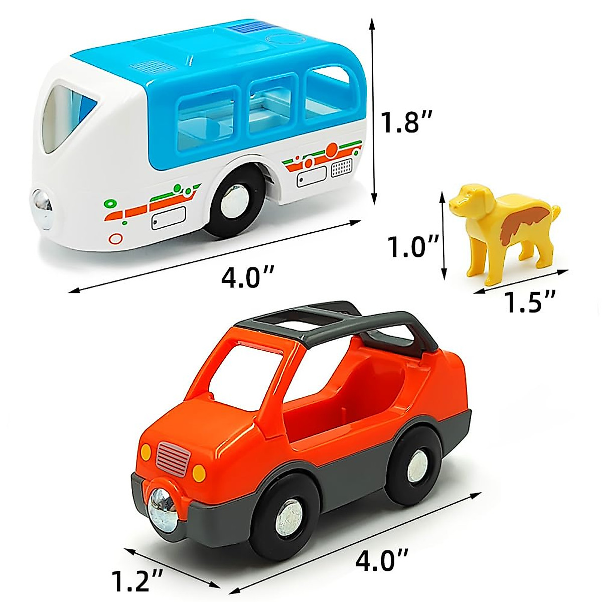 Magnetic Trains Cars Playset Wooden Train Track Accessories Station Wagon Train Set for Toddlers 3-5 Wooden Train Sets for Boys Ages 3-4-7 (Wagon Set)