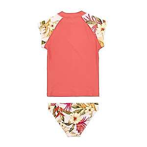 Rip Curl Girls Leilani 3 Piece Set Girls Rash Vest Age 16 Pink