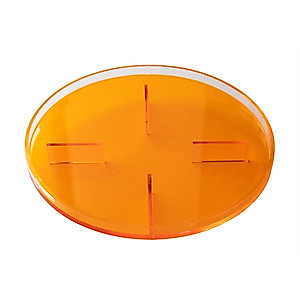 Lifup Acrylic Serving Tray, Clear Decorative Serving Trays for Kitchen Dining Room Table Ottoman Vanity Countertop Round Orange 11.8"x 11.8"x2.0" 30x30x5cm