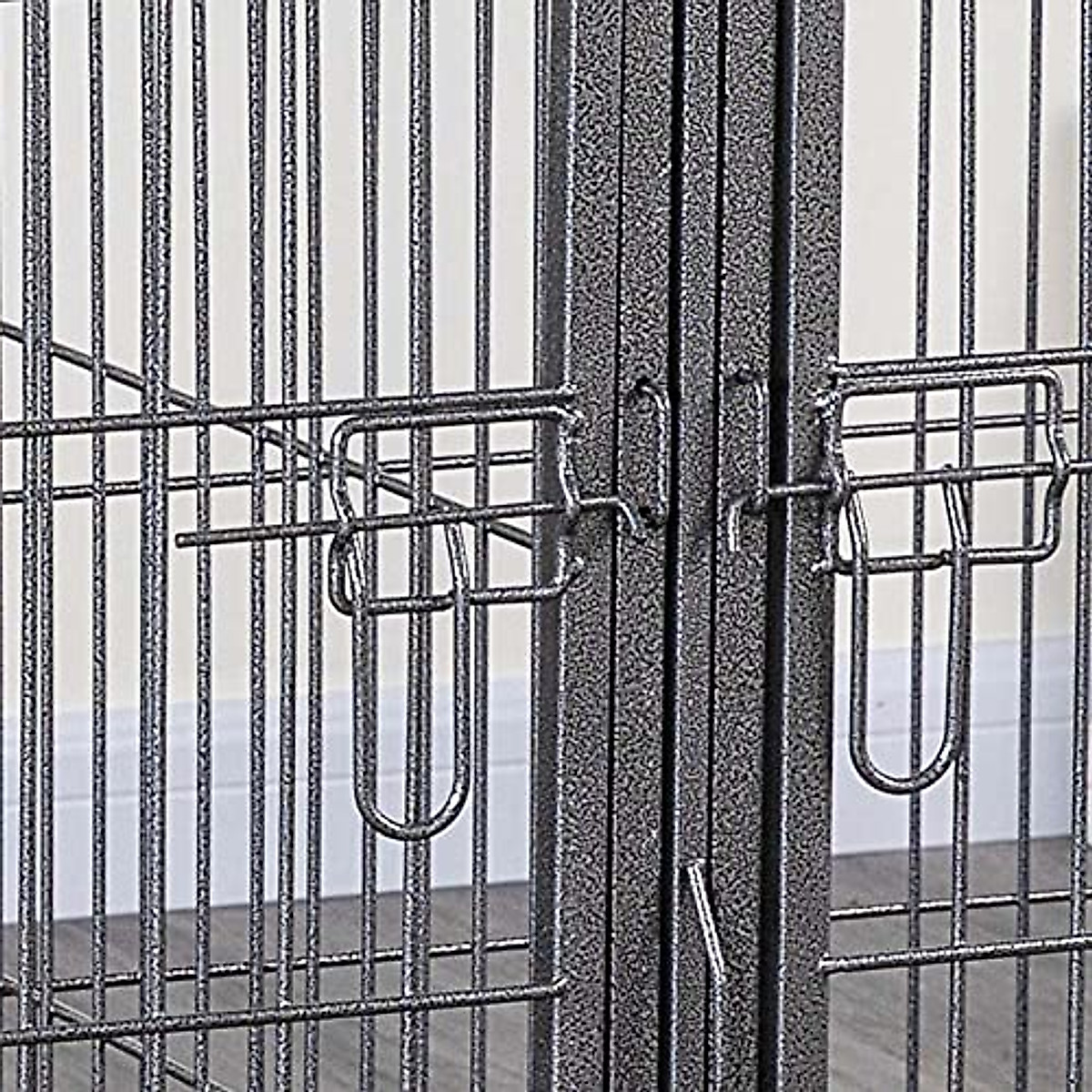 Go Pet Club 44" Heavy Duty Stackable Cat Dog Pet Metal Crate Kennels Outdoor and Indoor with Divider and Water Bowls, Large