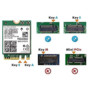 10Dbi Antenna Wi-Fi 6E AX210 Bluetooth 5.3 5374Mbps 2.4Ghz 5Ghz 6Ghz 802.11ax/ac M.2 2230 Key E Desktop Kit Wireless Adapter AX210NGW Windows 10/11