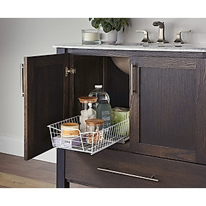 ClosetMaid 11 in. Pull Out Cabinet Organizer Heavy Duty, Slide Out Pantry Shelves Drawers for Kitchen, Bathroom, White, Inch One Tier