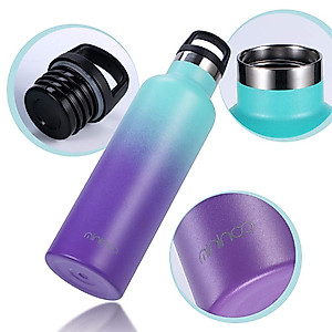 Insulated Water Bottle Stainless Steel Vacuum Insulated Double-Wall Thermos,24OZ Water Bottle with Handle Lid Navy Blue