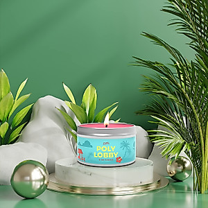 Park Scents Poly Lobby Soy Blend Candle - Enjoy 40 Hours of The Beautiful Smell of The Lobby at The Polynesian Resort Hotel - Disneyworld - Handmade in The USA | 8 oz. Tin