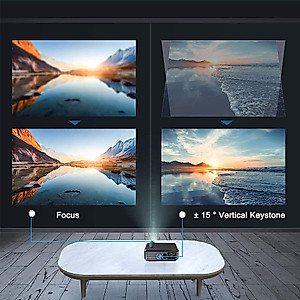 5000 Lumens Projector,1080p Native Projector with WiFi and Bluetooth, Home Theater Projector with HDMI USB VGA AV, Projection Size 50"-200", Compatible with Smartphone Tablets Game Consoles TV Stick