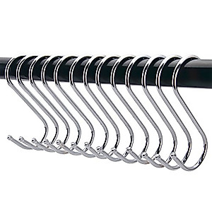 RuiLing 6-Pack 4.7 Inches Extra Large S Shape Hooks,Heavy-Duty Stainless Steel Hanging Hooks - Multiple uses,Ideal for Apparel, Kitchenware, Utensils, Plants, Towels, Gardening Tools.