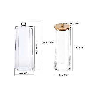 Cosmetic Organizer for Qtip Holder Dispenser Cotton Balls Cotton Swabs Clear Plastic Storage Box Makeup Organizer with Lid Cotton Swab Ball Pad Holder
