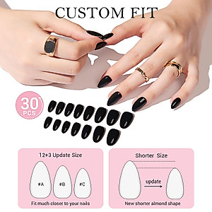 GLAMERMAID White Press On Nails Short Almond, 3D Gothic Handmade Soft Jelly Gel Fake Nails with Golden Star Blossom Design, Round Oval Stick Glue on Nail Kit for Women, Reusable Acrylic False Nail Set