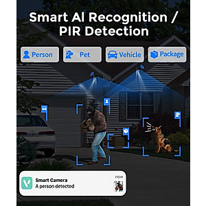 abetap Wireless Security Camera - Outdoor WiFi Security Cameras w/Color Night Vision, AI/PIR Detection, 2-Way Talk, Cloud/SD, Weatherproof, Battery Powered Outdoor Cameras for Home Security Outside