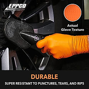 EPPCO TigerGrip 8-Mil Nitrile Glove Disposable Powder, Latex Free Textured Superior Grip Orange Gloves, XL, Box of 100