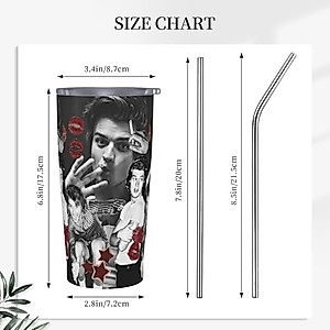 OAEWRE Joe Actors Keery Stainless Steel Mug Insulated Tumbler Coffee Mugs with Lids and Straw Double Wall Vacuum Cup 20oz