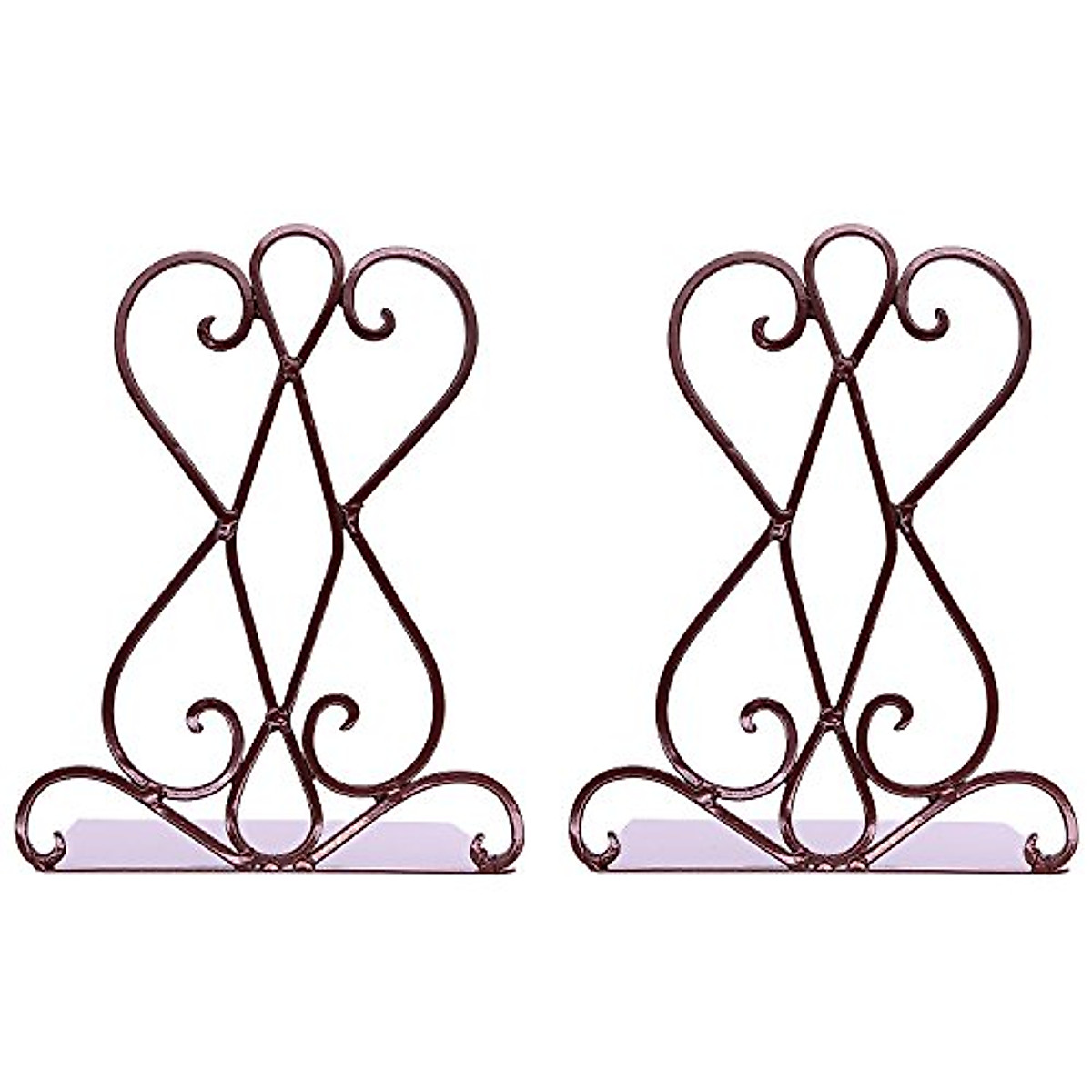 Anwenk Vintage Bookends Book Ends Bronze Heavy Duty Book Holders Long Base Luxury Art Retro Antique Style, w/Felt Pads to Protect Bookshelf Bookcase, Bronze