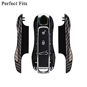 SANRILY Samrt Key Fob Replacement Cover for Porsche Cayenne 911 Taycan Panamera 2020 Keyless Entry Remote Key Case ABS Plastic Key Protector Shell Silver