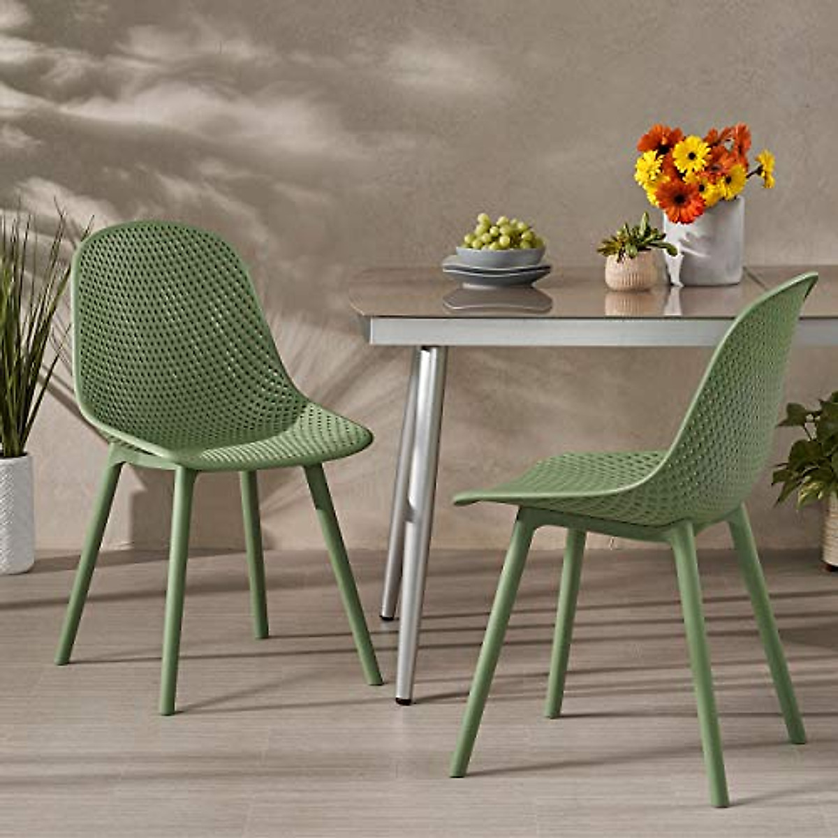 Christopher Knight Home Darleen Outdoor Dining Chair (Set of 2), Green
