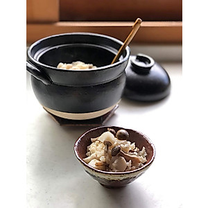 Japanese Donabe Rice Cooker, 3 Go, with Inner Lid, 1900ml, Made in Mie, Japan