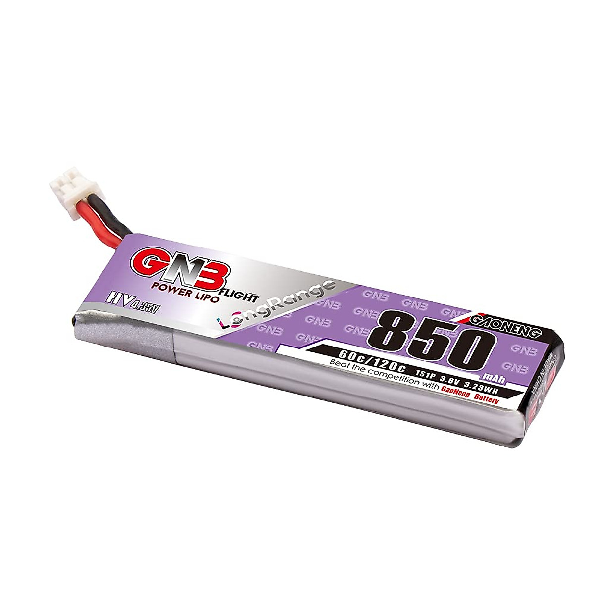 GAONENG 6pcs GNB 850mAh 1S LiPo Battery 60C 120C 3.8V with PH2.0 Connector for Tinyhawk Brushless 75mm FPV Drone Emax Tinyhawk S Happymodel Mobula6 HGLRC Petrel 75Whoop Spare RC Parts