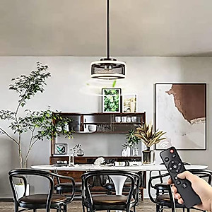 Atocif Bladeless Ceiling Fan with Light, Caged Ceiling Fan with LED Light, Ceiling Fans with Lights Remote Control, Dimmable, low-noise, Timing, for Bedroom, Living Room, Kitchen