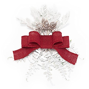 Vitalizart Wired Burlap Ribbon 1.5 in x 20 Yd Burgundy Natural Jute Ribbon for Crafts,Christmas Decoration,Wreaths, Gift Wrapping