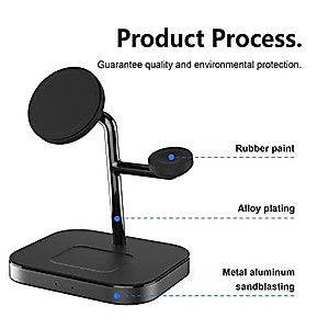 Wireless Charger, Boaraino Magnetic 3 in 1 Wireless Charging Station Compatible with iPhone 14/14 Max/14 Pro/14 Pro Max/iPhone 13/12 Series, Apple Watch 8/SE2/7/6/SE/5/4/3, AirPods 2/3/Pro