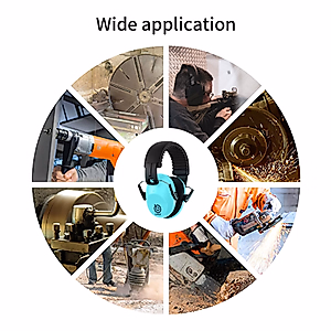 EAREST 2 Pack Protection Ear Muffs, Noise Reduction Safety Ear Muffs Shooting Earmuff with Carrying Bag + Belt, NRR 20 dB Professional Ear Defenders for Adults and Children - Blue