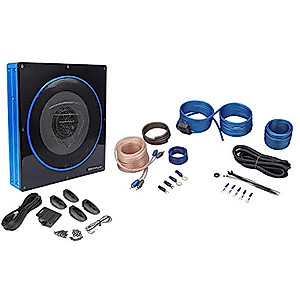 Rockville RW10CA 10" 800 Watt Under-Seat Slim Amplified Car Subwoofer +Wire Kit