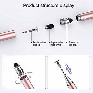 Capacitive Stylus Pens for Touch Screens-2 in 1 Stylists Pens，Universal Touch Screens Stylus Pen for iPad iPhone Tablets Samsung Galaxy All Universal Touch Screen Devices(2 Pack)