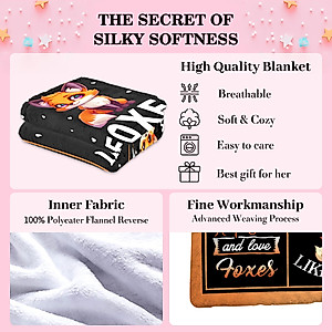 Kieetlan Fox Blanket Gifts, Fox Gifts for Girls, Just A Girl Who Loves Fox, Gifts for Fox Lovers,Fox Party Decorations Blanket 40”x50”