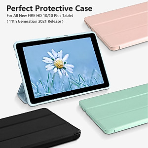 Fire HD 10 Tablet Case, Amazon Kindle Fire 10 11th 2021 Model Case, Folding Shell Stand Auto Wake/Sleep Protective Cover Case for All New Fire HD 10 & 10 Plus Tablet (11th Generation 2021 Release)