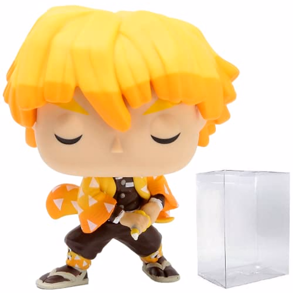 Funko POP Demon Slayer - Zenitsu Agatsuma Pop! Vinyl Figure (Bundled with Compatible Pop Box Protector Case), Multicolor, 3.75 inches