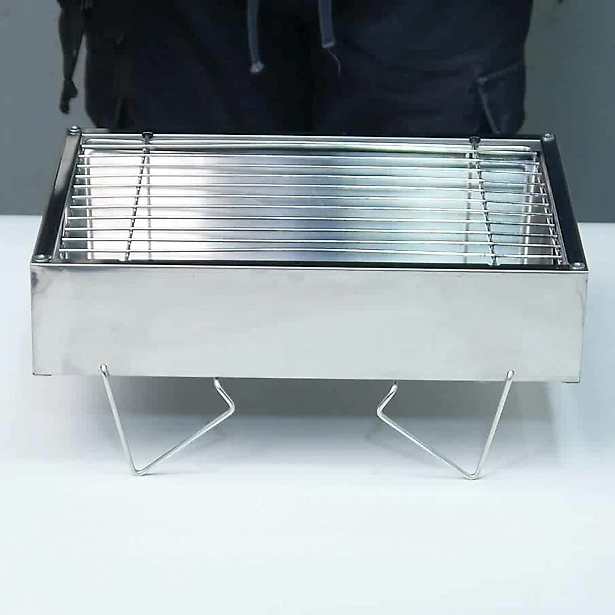 BBQ Grill Outdoor Gas grill Portable Mini BBQ Charcoal Grill Folding Stainless Steel Grill For Camping Outdoor Barbecue Smoker Grill Outdoor Charcoal Grill