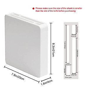 Universal Knife Block with 4 Slots, Wall Mounted White Knife Holder, Kitchen Knife Storage Stand Organizer, Self-Adhesive Knife Blocks Insert, Removable for Easy Cleaning