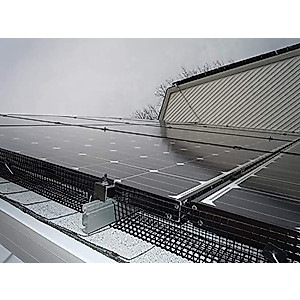 Senershuo 6in X 120ft  Solar Panels Mesh for Bird.Solar Panels Bird proofing,Pest Barrie .60 Fastener Clips,Black PVC Coated Steel Solar Panel Fencing