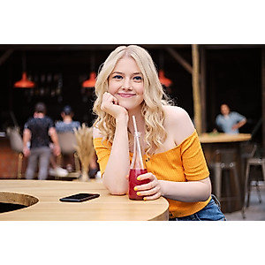 DAKOUFISH 11 Inch Clear Reusable Thick Tritan Plastic Drinking Straws Extra Long for 24oz & 40oz Mason Jar Tumblers,Dishwasher safe,Set of 12 Pcs Straws with Cleaning Brush (11inch, Clear)