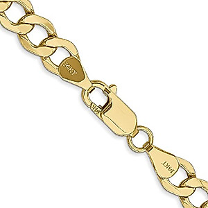 IceCarats 10K Solid Yellow Gold 6.5mm Curb Link Chain Necklace 24 inch