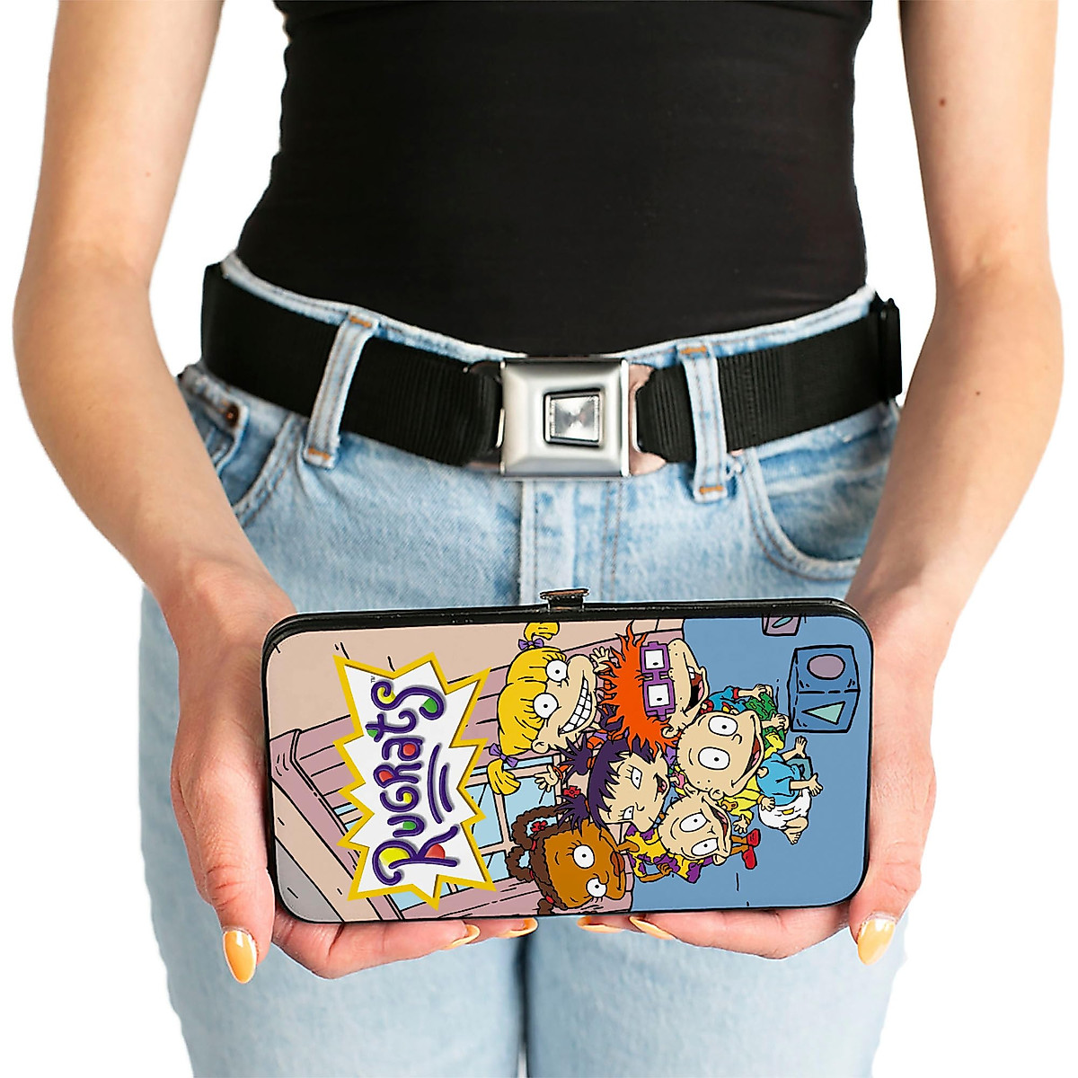 rugrats womens Buckle-down Hinge - Group Pose Wallet, Multicolor, 7 x 4 US