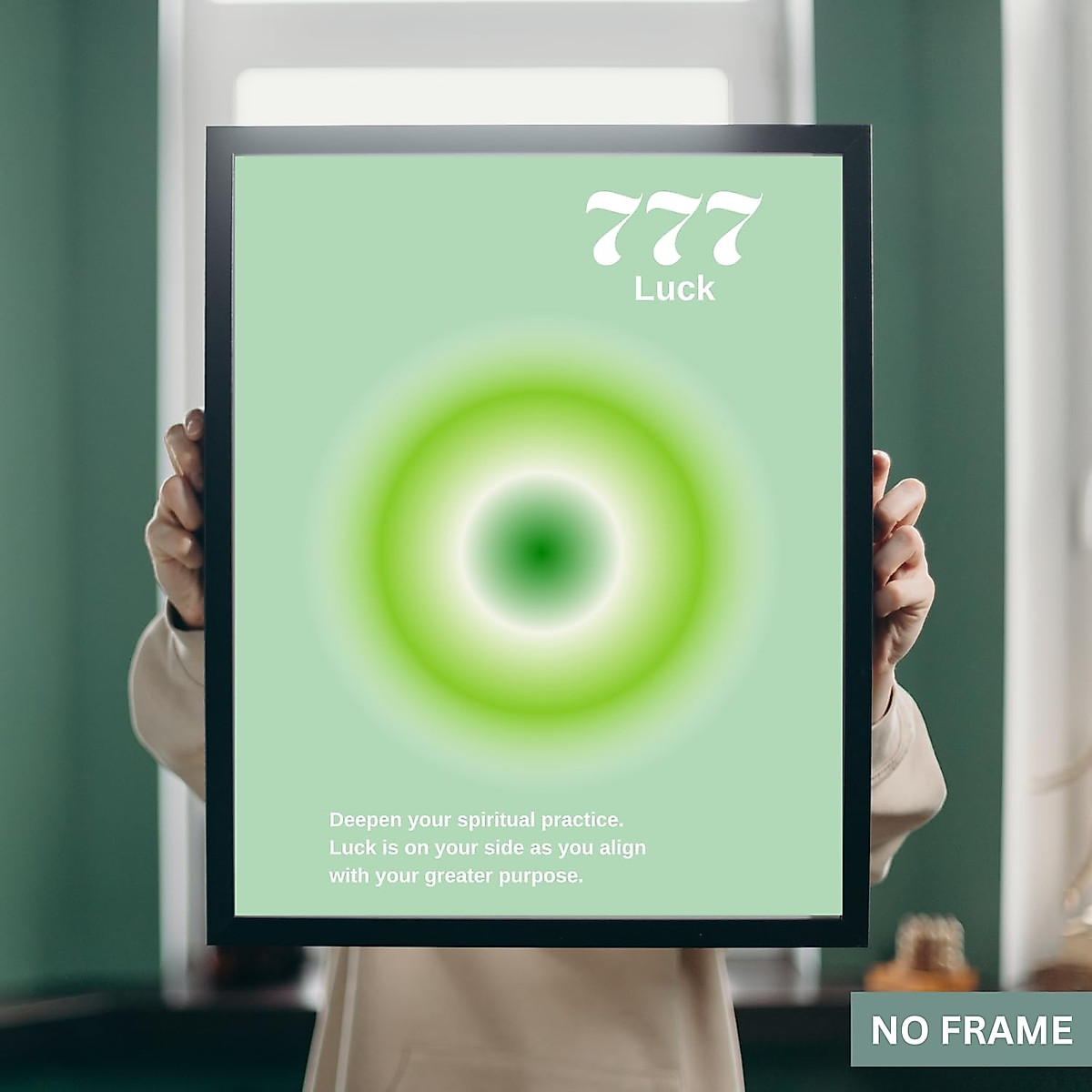 Angel Number 777 Art Print, Energy Aura Gradient Print, Spiritual Posters, Magical Spirit Guide, Divine Connection Wall Art - 8x10 in. LAMINATED - No Frame