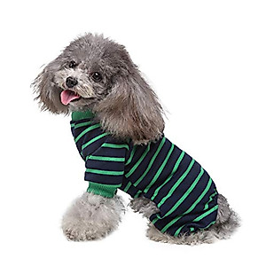 HonpraD Medium Dog Sweaters for Girls Christmas Pet Pajamas Home Clothes Cotton Leather Pajamas Pajamas Knitted pet Clothes (Green, XS)